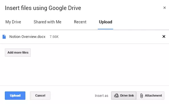 הוסף קישור לקובץ Google Drive Gmail