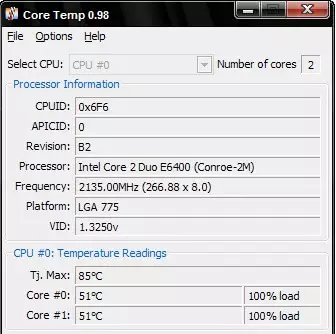 Saib xyuas CPU Core Temperatures