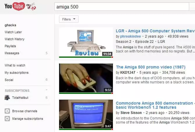 Captura de pantalla de vista previa de valoracións de vídeos de youtube