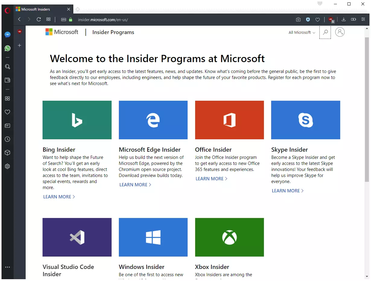 Microsoftin sisäpiiriohjelmat