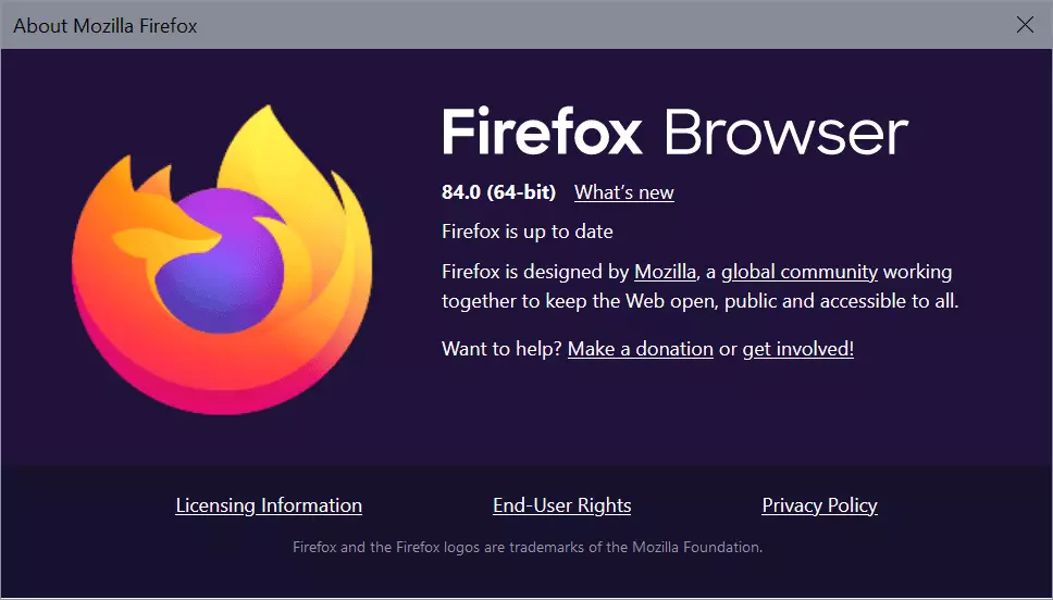 eldono de Firefox 84.0