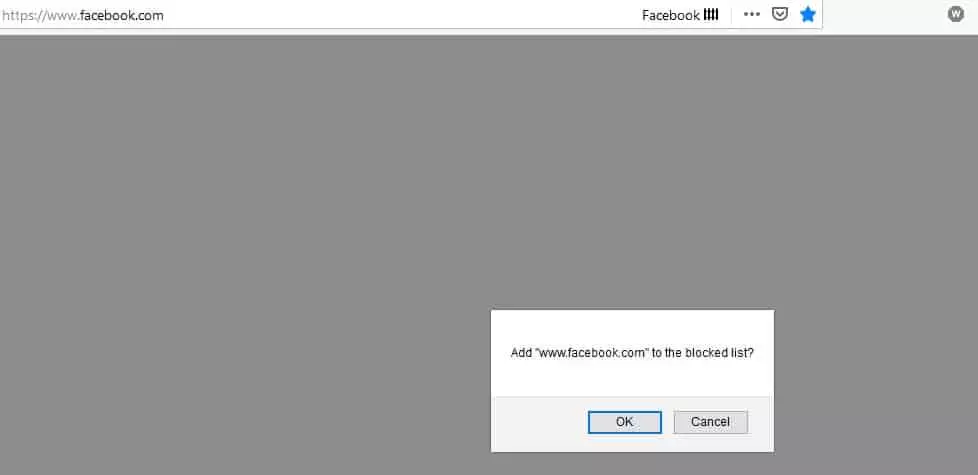 Blokiraj primjer proširenja web-mjesta za firefox