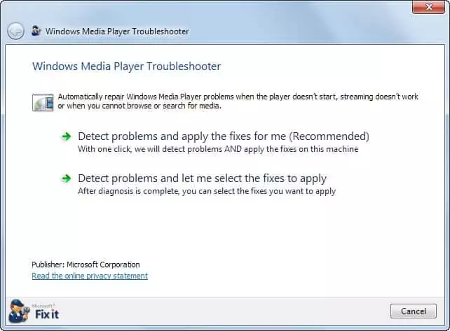 Windows Media Player bilanaleit
