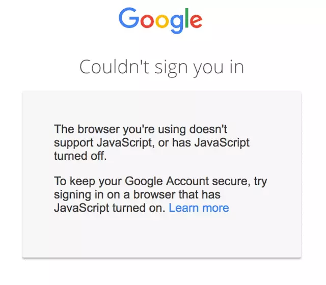 Google సైన్-ఇన్లకు త్వరలో JavaScript అవసరం