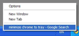 chrome අවම කරන්න