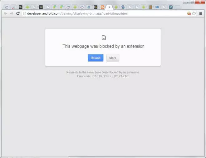 chrome stop nişanının yüklənməsini başladın