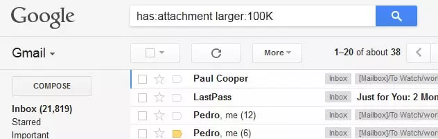 大きなメール gmail