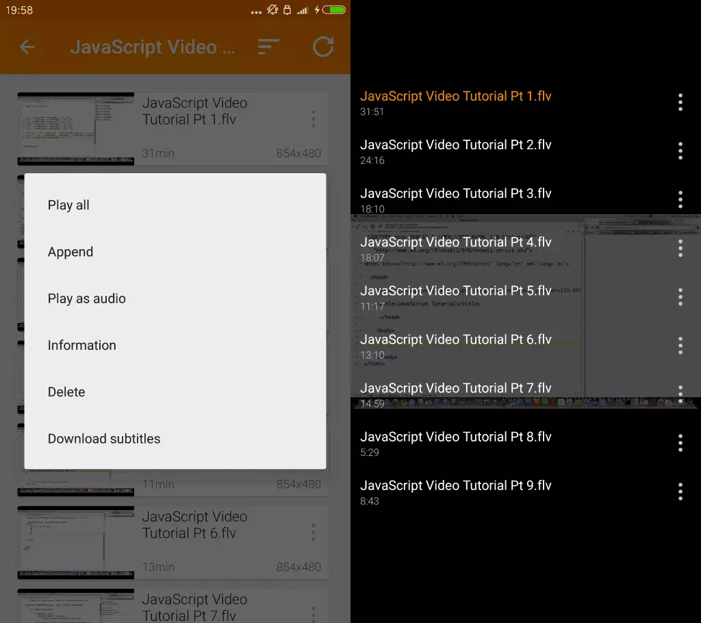 vlc 2.0 Android video atskaņošanas sarakstiem