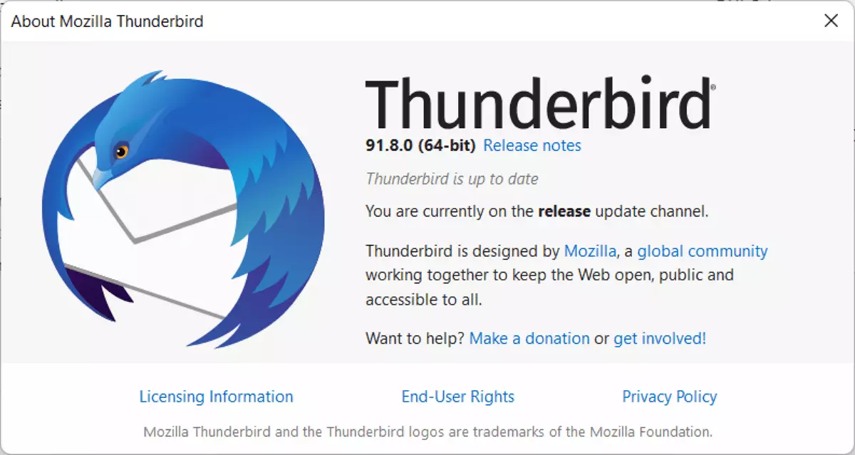 Thunderbird 91.8.0 uvaja pomembne spremembe v račune Google Mail