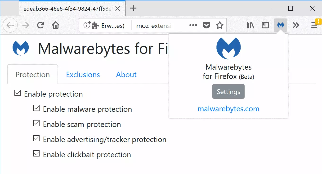 firefox için malwarebytes