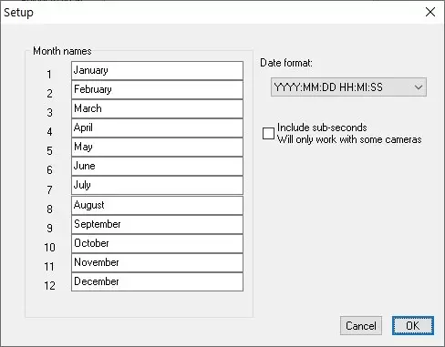 Configuración del extractor EXIF