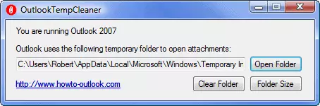 limpiador de archivos temporales de Outlook