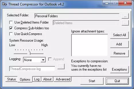 Outlook kompresija e-pošte