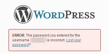 ពាក្យសម្ងាត់ wordpress មិនត្រឹមត្រូវ