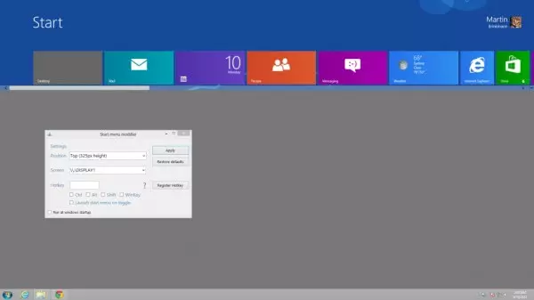 Windows 8 partager le bureau de la page de démarrage