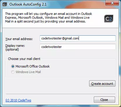 Outlook autoconfig