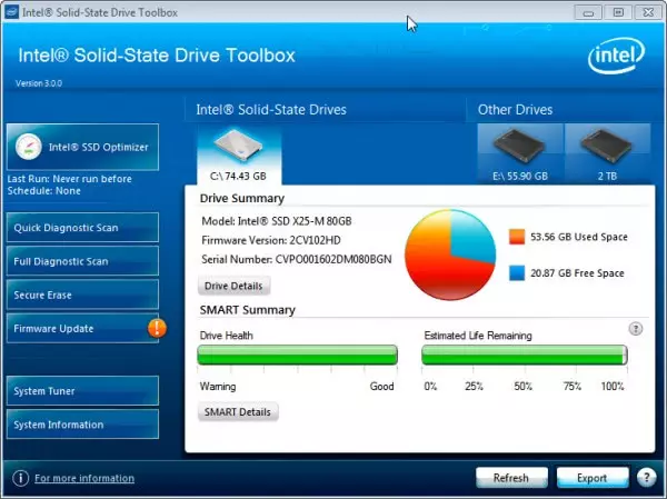 Intel solid-state drive bhokisi rekushandisa 3