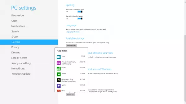 saiz aplikasi windows 8