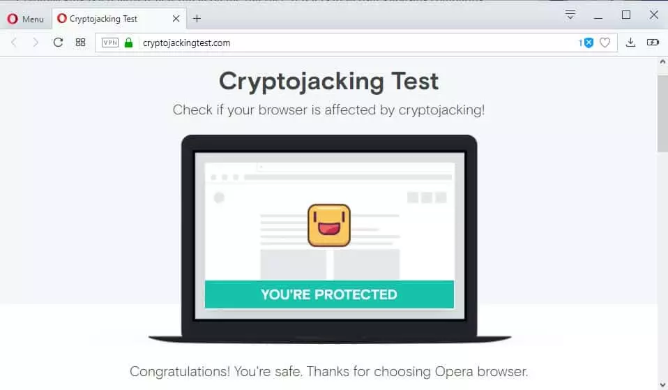 Testați protecția împotriva criptojacking a browserului dvs. web