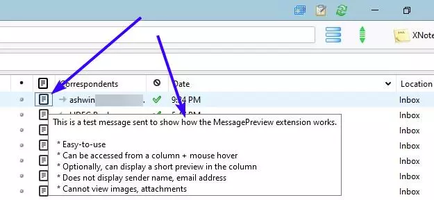 Visa ett e-postmeddelandes innehåll snabbt utan att klicka på det med tillägget MessagePreview för Thunderbird