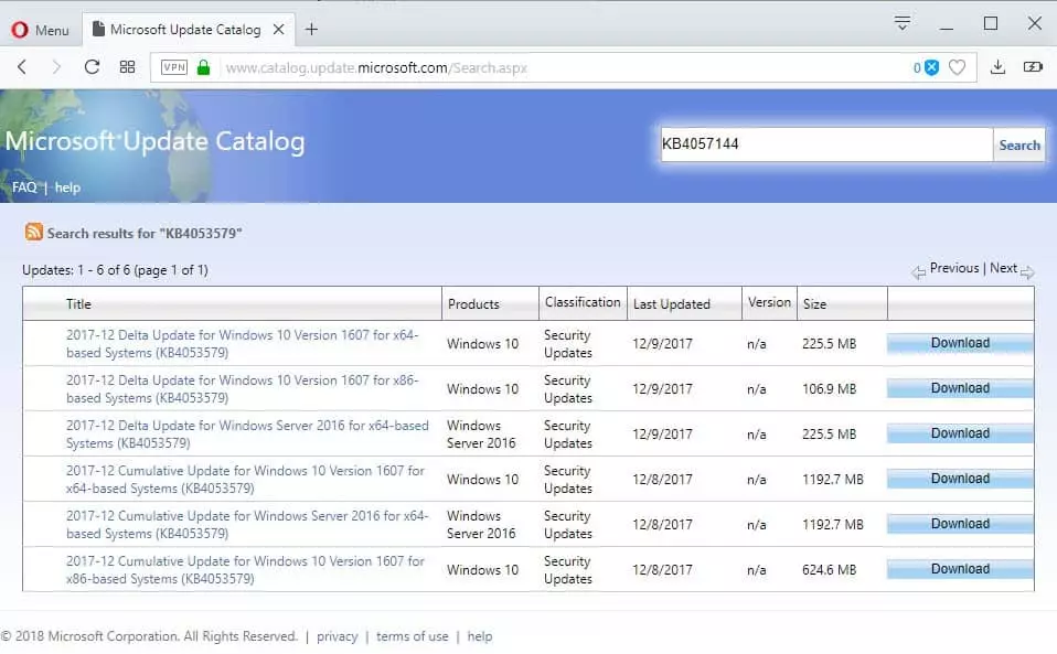 Windows 10 KB4057142, KB4057144 og KB4073290 gefin út 17561_1