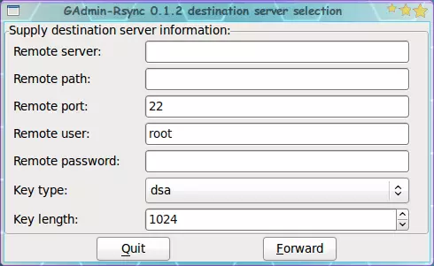 Gadmin-rsync ၏အကူအညီဖြင့် rsync အရန်သိမ်းဆည်းမှုများကို အလွယ်တကူဖန်တီးပါ။ 17644_2