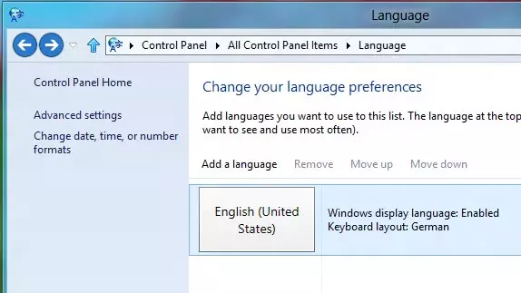 Windows 8 idiomes