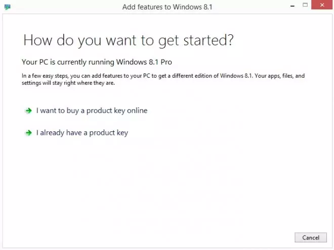 Fonctiounen op Windows 8.1 addéieren
