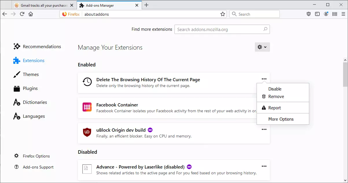 Firefox nei iwwer Addons