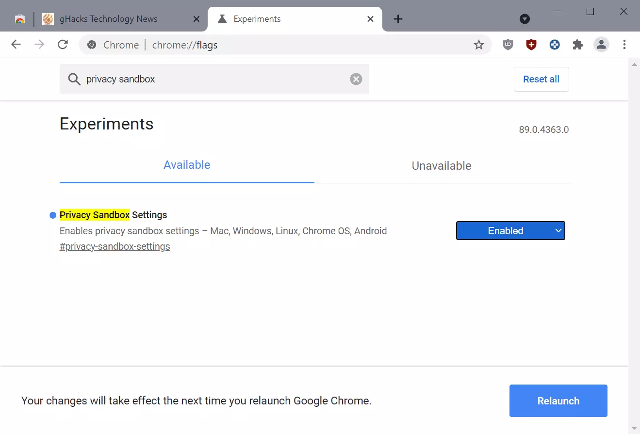 google-chrome privacy sandbox- ධජය