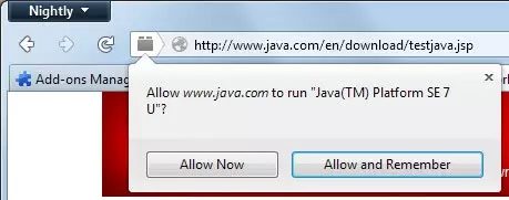 Java を有効にする