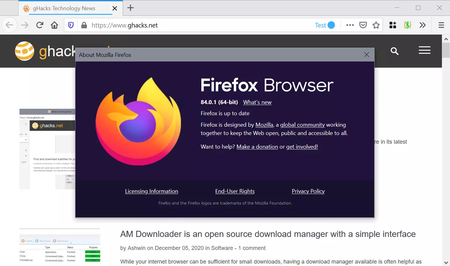 Ažuriranje Firefoxa 84.0.1 popravlja padove i druge probleme