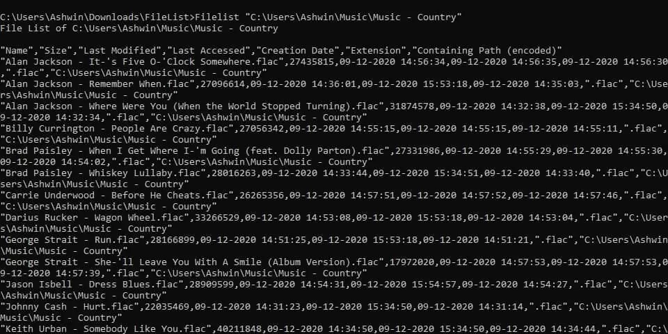 FileList er et kommandolinjeværktøj, der giver dig mulighed for at eksportere indholdet af en mappe til et CSV-dokument