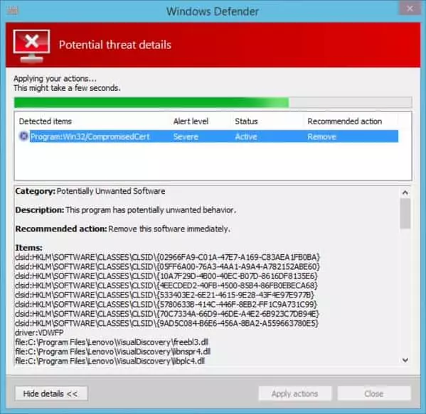 windows defender superfish