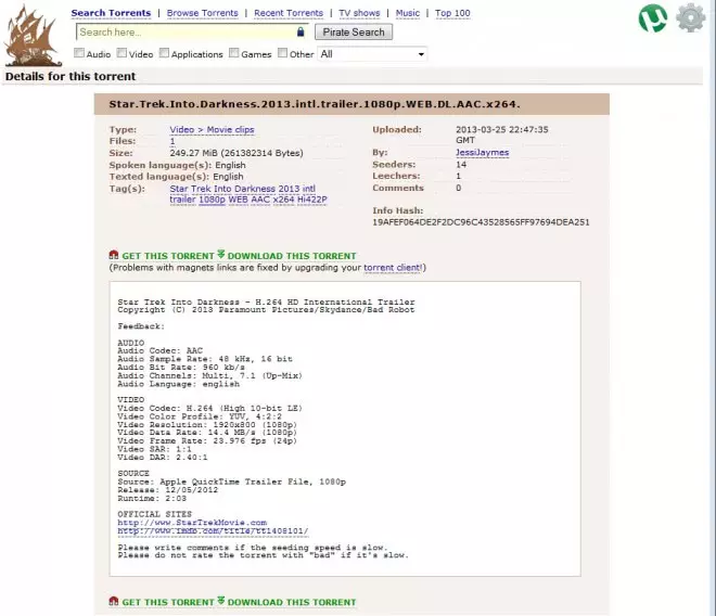 pirate bay torrenti