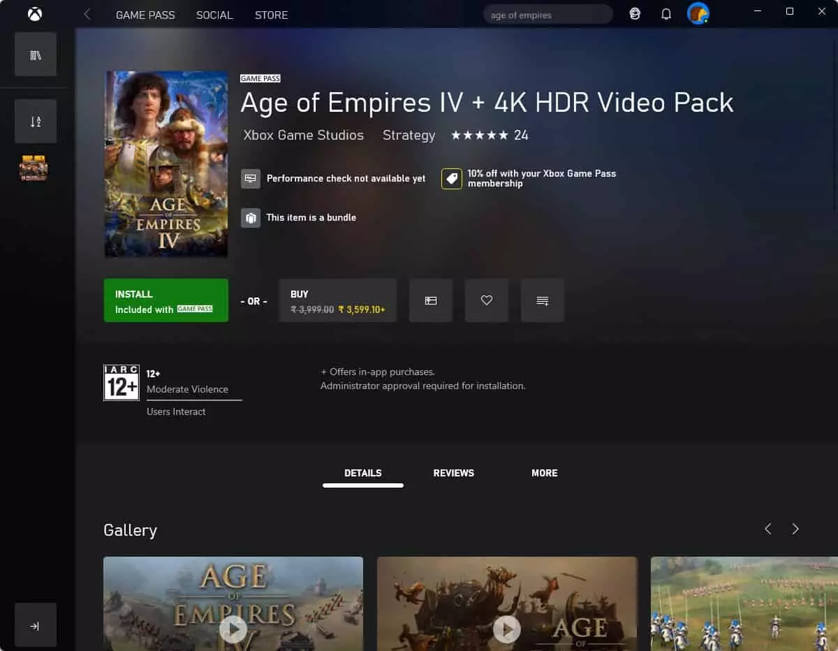 L'app Xbox Insiders mostra una valutazione per indicare il rendimento dei giochi sul tuo computer