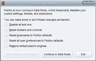 Firefox זיכער מאָדע