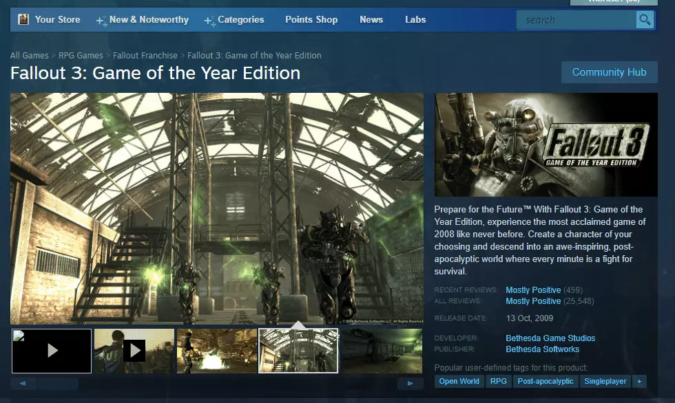 Bethesda odstraňuje závislost Games for Windows Live z Fallout 3 GOTY