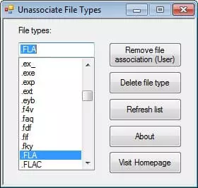неассоциированные типы файлов