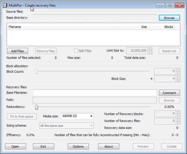 Multipar: 파 복구 파일 생성 또는 손상된 아카이브 복구