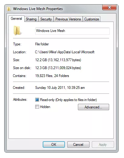 A Windows Live Mesh ideiglenes fájlok törlése 18030_1