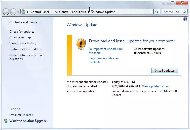 Windows update August 2014