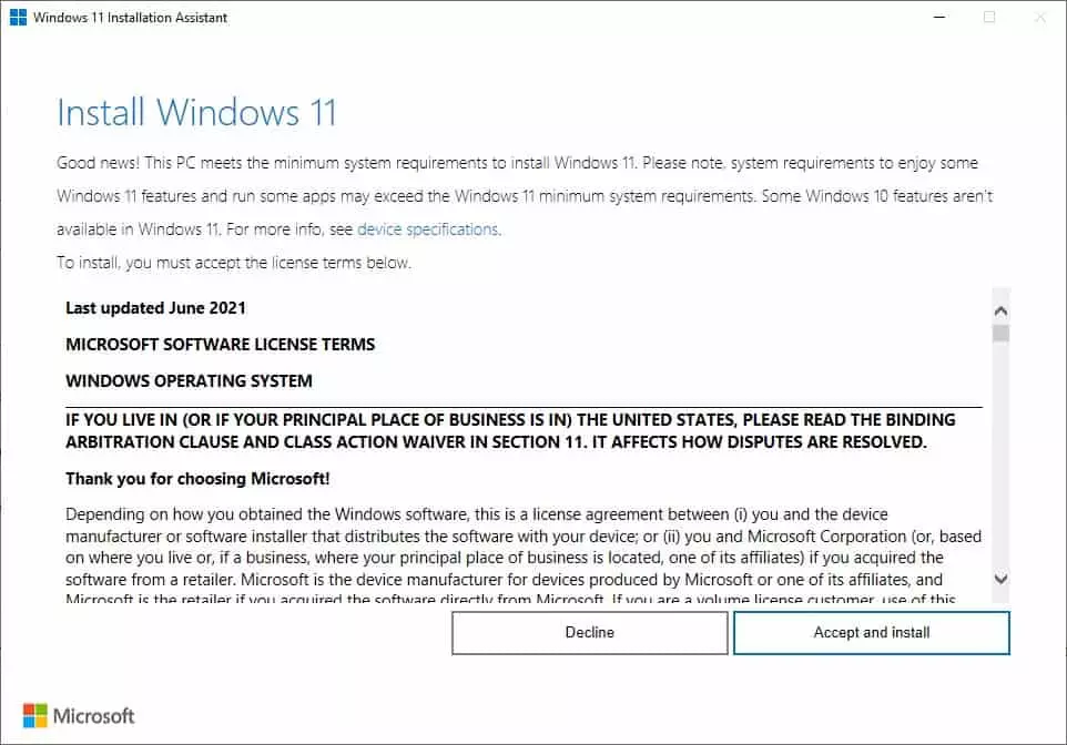 Памочнік па ўсталёўцы windows 11