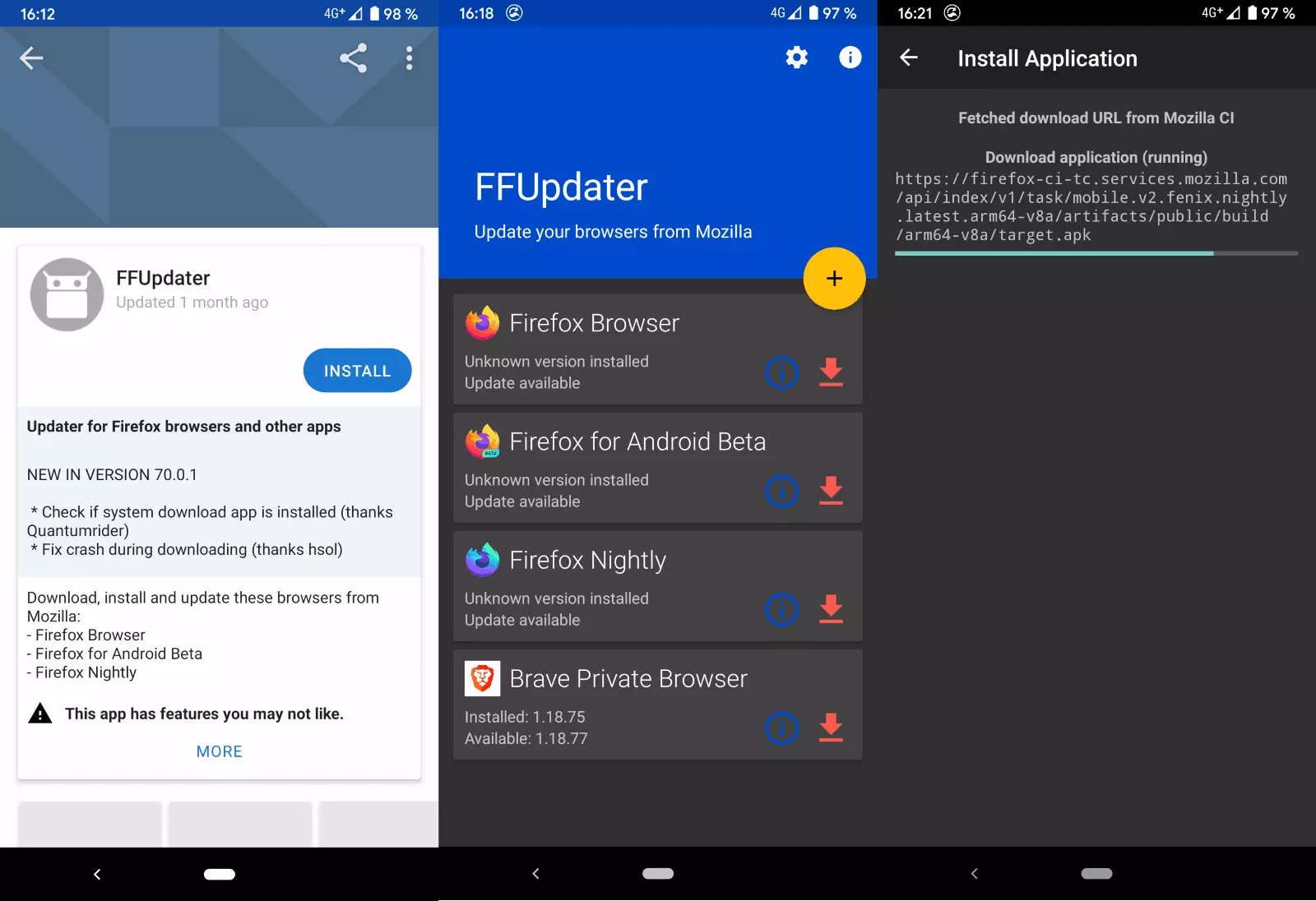 Firefox Updater Android