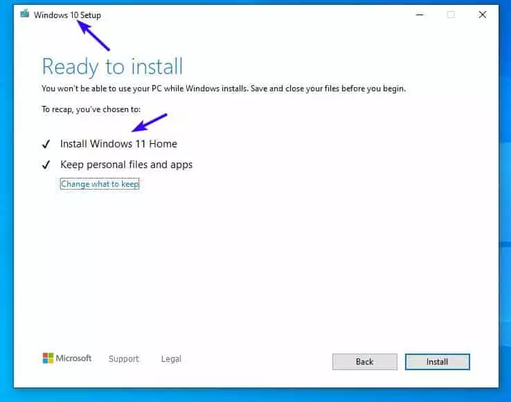 I-install ang Windows 11 pinaagi sa pag-ilis sa usa ka Windows 10 file