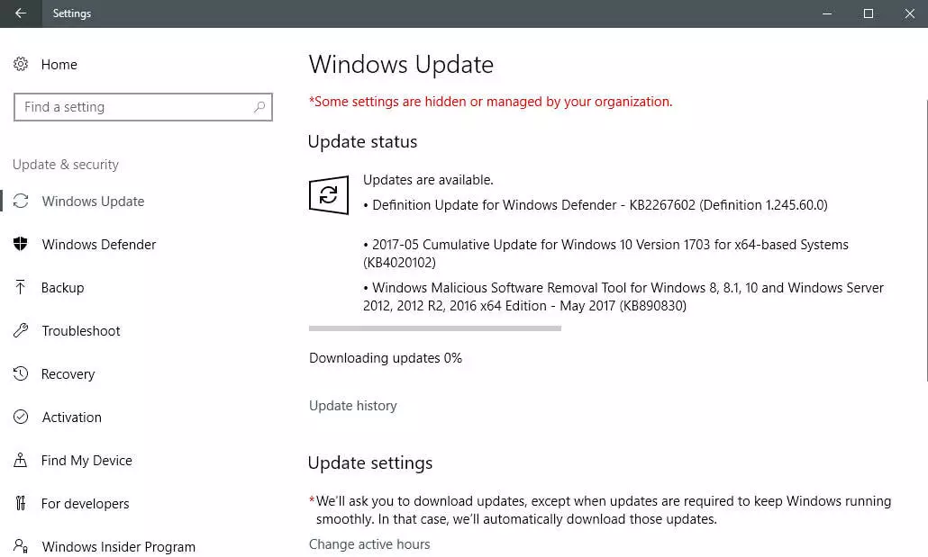 Windows 10 KB4020102 gefið út