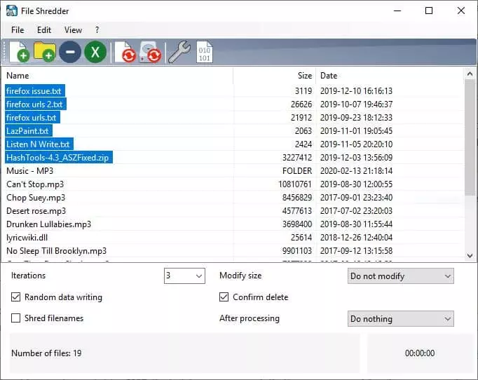 Testo de Alterna File Shredder