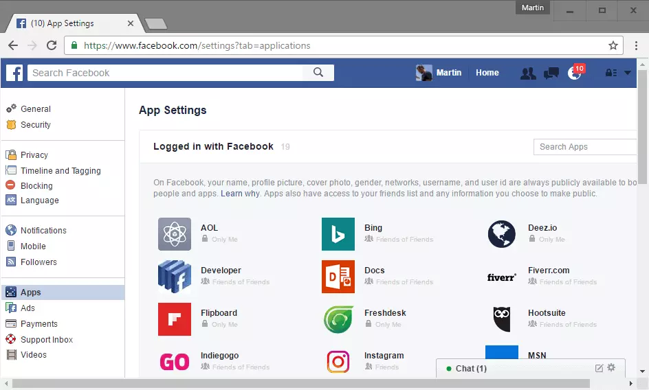 facebook apps privacy