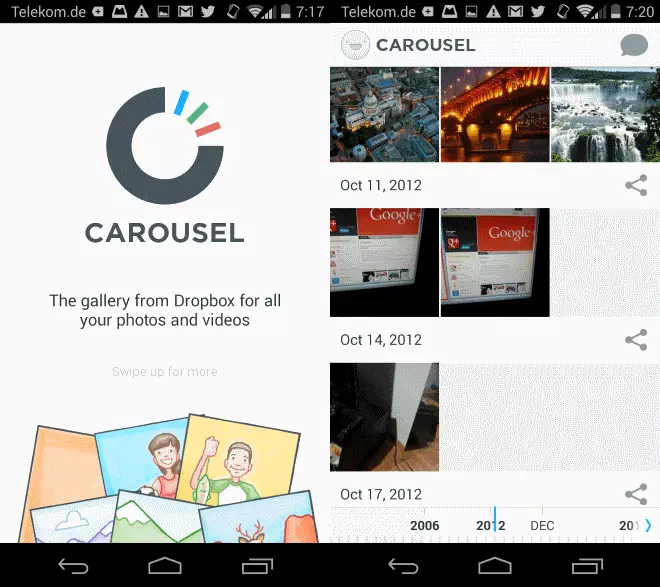 Visor multimedia de carrusel Dropbox