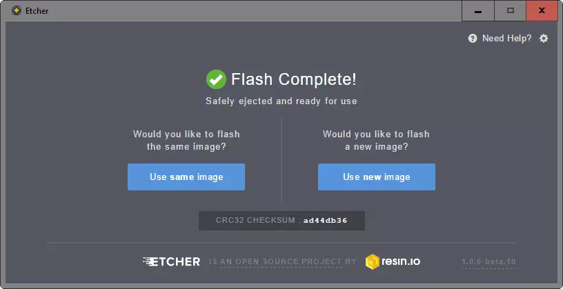 flash selesai
